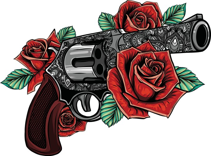 Red rose cartoon style on white background Vector Image