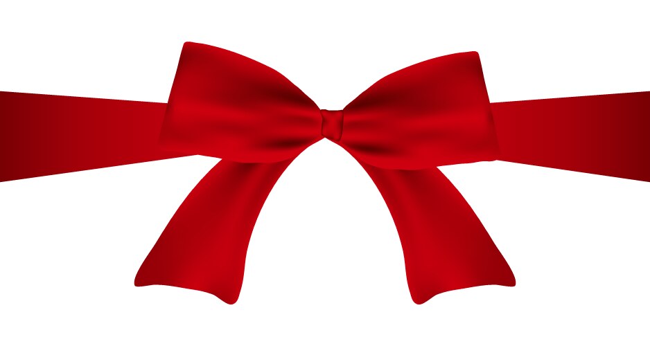Red textile ribbon with cross bow Royalty Free Vector Image