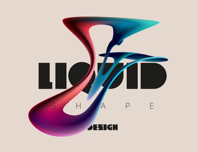 Liquid 3d geometric shapes Royalty Free Vector Image