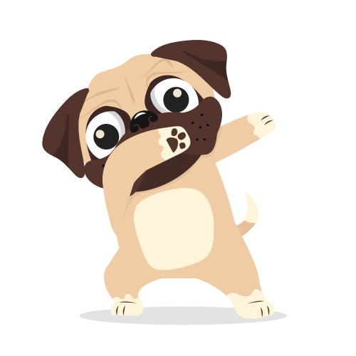 Shocked pug icon cartoon style Royalty Free Vector Image