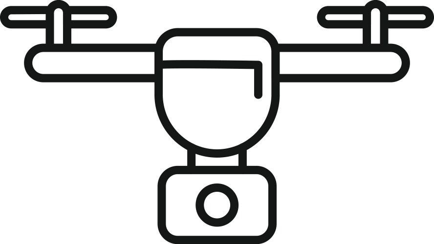 Uav drone filming icon outline operator Royalty Free Vector