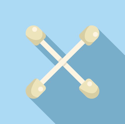 Two cotton buds crossing forming letter x black Vector Image