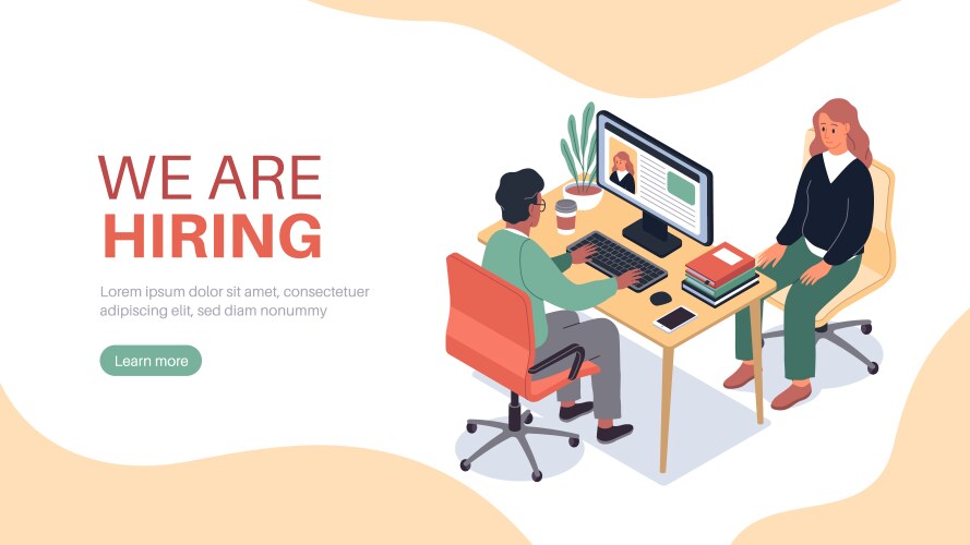 Contender work employees and job interview Vector Image