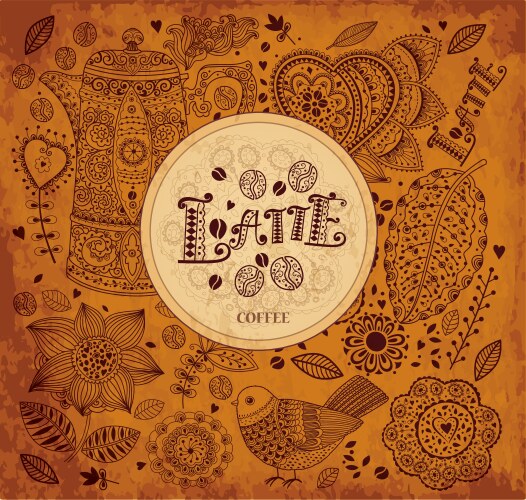 Decorative coffee background Royalty Free Vector Image