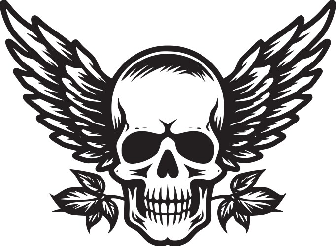 Black and white human skull Royalty Free Vector Image
