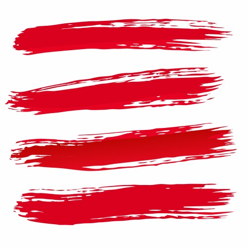 Three horizontal red paint strokes on white Vector Image