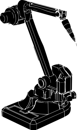 Black welding robot Royalty Free Vector Image - VectorStock