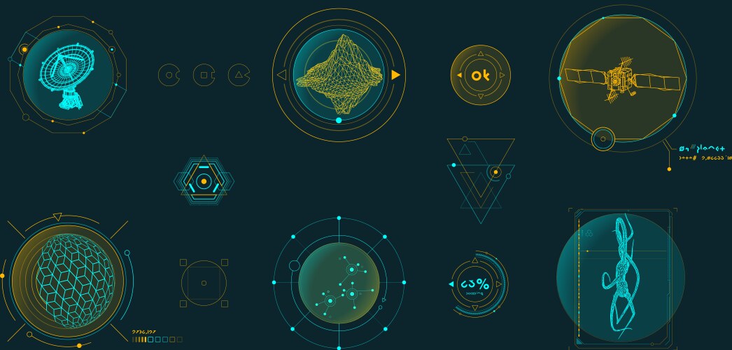 Circular infographic elements for sci-fi Vector Image