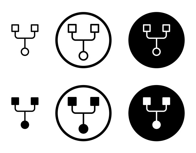 Code branch icon set merge data request symbol Vector Image