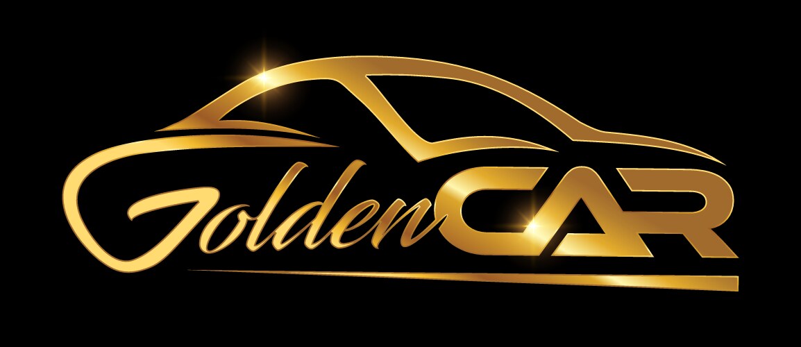 Golden car logo icon Royalty Free Vector Image