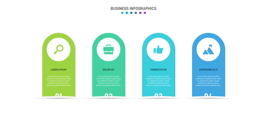 Horizontal progress bar featuring 5 arrow-shaped Vector Image
