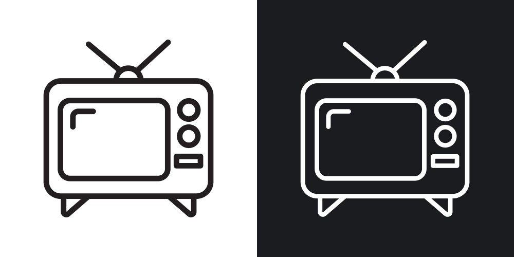 Tvline in thin line black color flat simple Vector Image