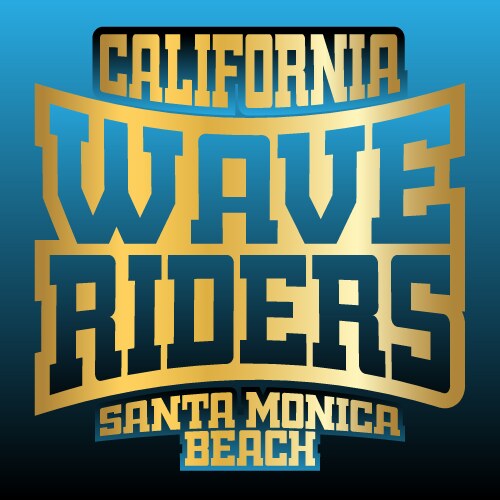 Wave riders typography Royalty Free Vector Image