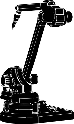 Black welding robot Royalty Free Vector Image - VectorStock