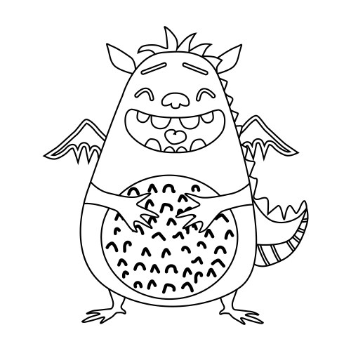Cute monster coloring pages for kids Royalty Free Vector