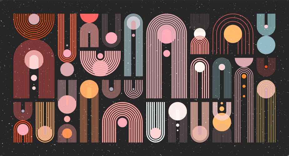 Mid century arch and circle elements modern Vector Image