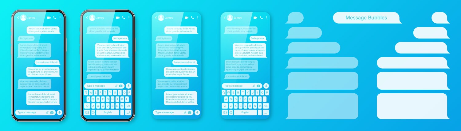 Realistic smartphone with messaging app Royalty Free Vector