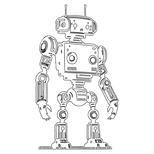 Robot outline sketch Royalty Free Vector Image