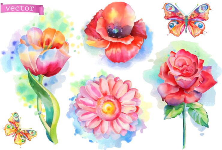 Background with spring flowers Royalty Free Vector Image