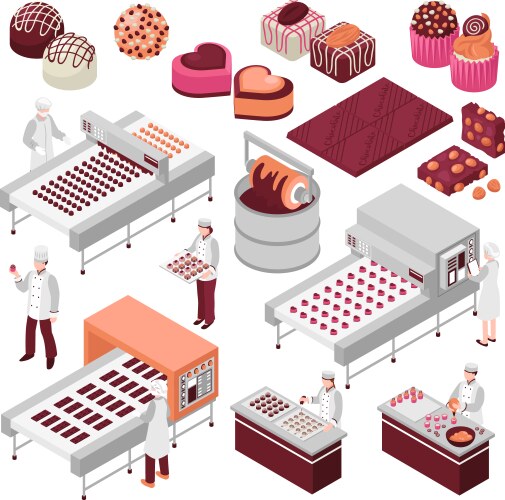 Cheese production isometric infographics Vector Image