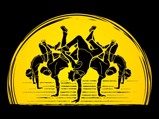 Dancing group dancer practice street dance Vector Image