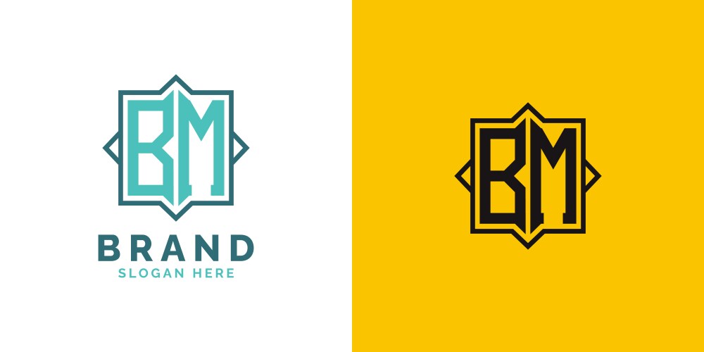 Letter bm logo design luxury bm furniture logo Vector Image