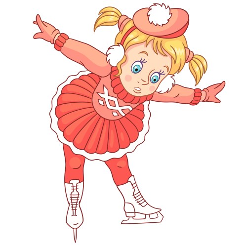 Cartoon skating girl Royalty Free Vector Image