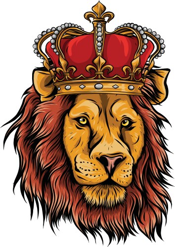 Lion artistic color realistic portrait Royalty Free Vector