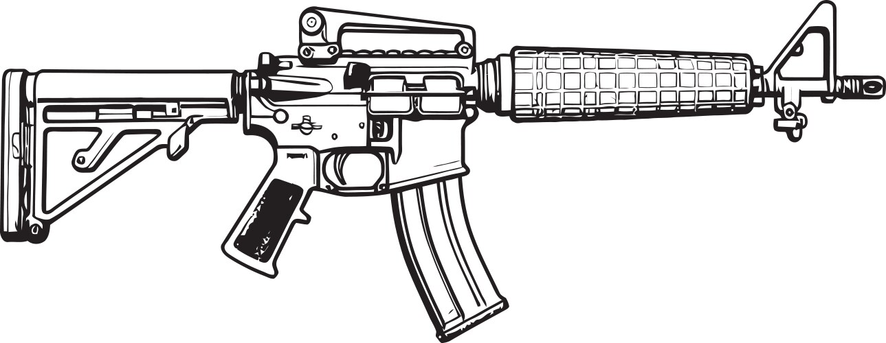 Warfare mastery m16 rifle icon in black design Vector Image