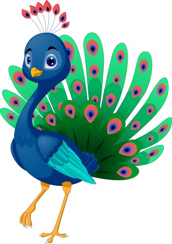 Cartoon Peacock Royalty Free Vector Image - VectorStock