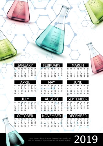 Realistic chemical laboratory template Royalty Free Vector