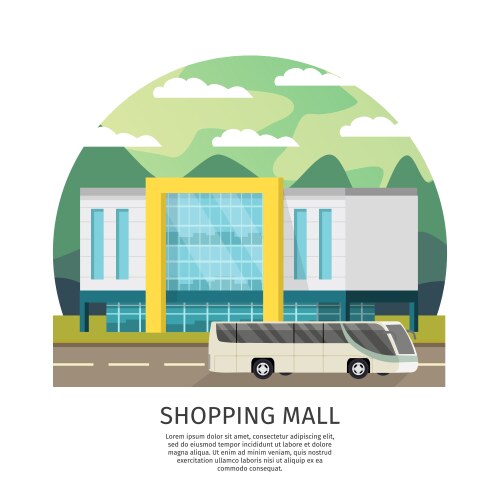 Shopping mall outside composition Royalty Free Vector Image