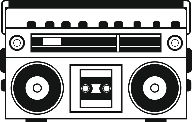 Retro vintage ghetto blaster boombox Royalty Free Vector