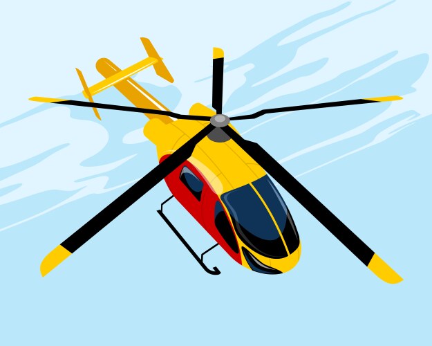 A helicopter flying Royalty Free Vector Image - VectorStock