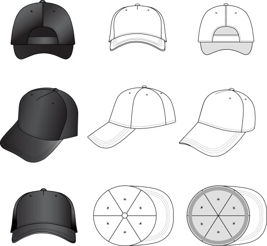 Cap set Royalty Free Vector Image - VectorStock