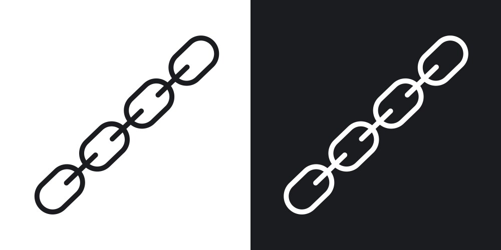 Chain icon set on white background Royalty Free Vector Image