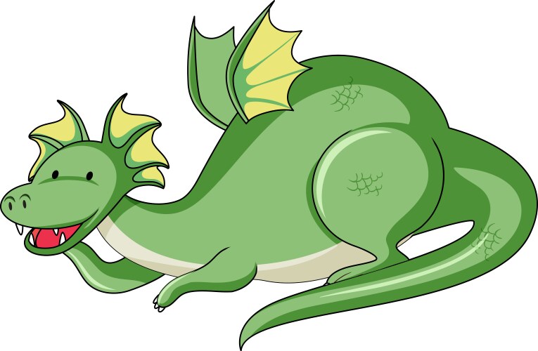 Cartoon dragon isolated Royalty Free Vector Image