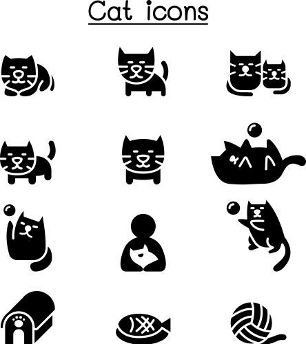 Cat icon set Royalty Free Vector Image - VectorStock