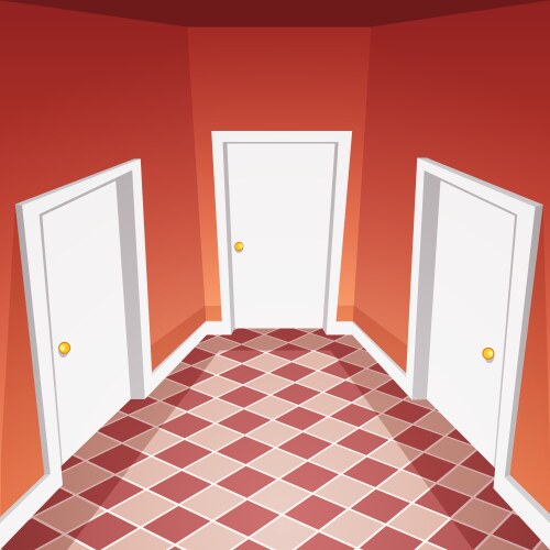 Cartoon school or college hallway Royalty Free Vector Image