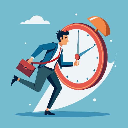 Run out of time work deadline countdown Royalty Free Vector