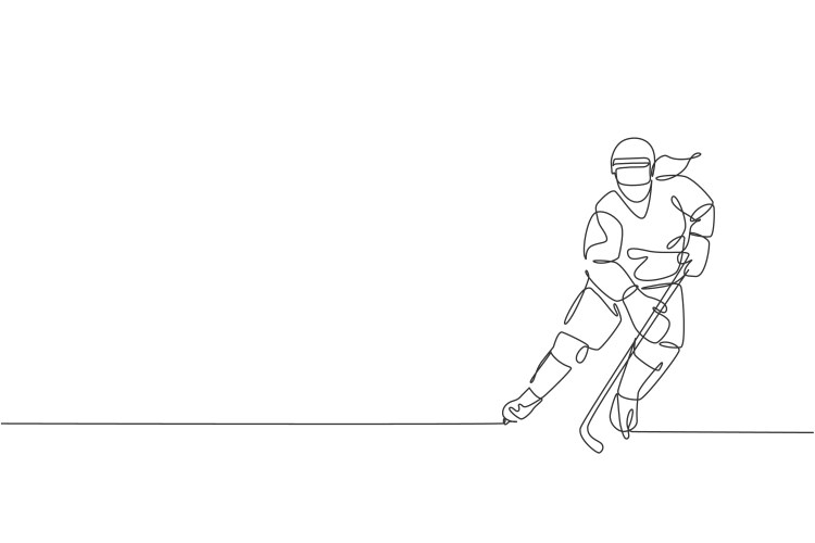 Continuous line drawing karate girl makes a punch Vector Image