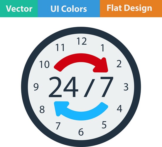 24 hour sign Royalty Free Vector Image - VectorStock