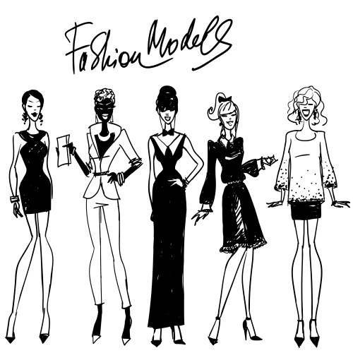 Fashion models Royalty Free Vector Image - VectorStock