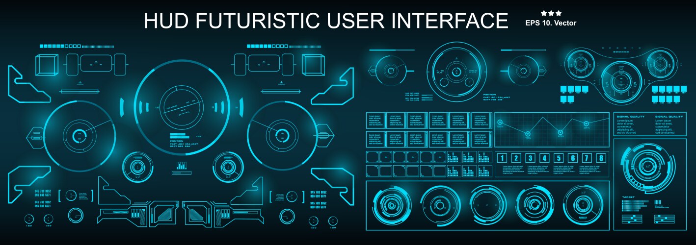 Hud frames futuristic design ui templates simple Vector Image