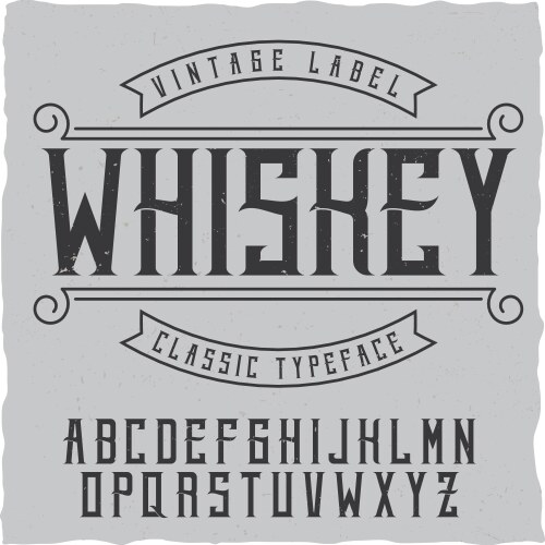 Label font Royalty Free Vector Image - VectorStock