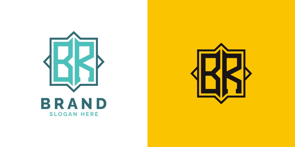 Luxury initial br monogram logo design elegant Vector Image