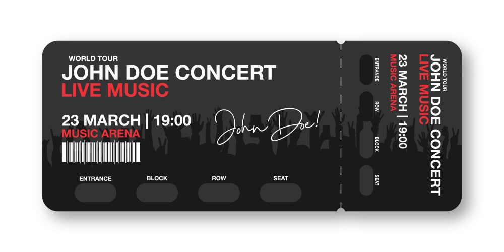 Ticket template modern trendy design Royalty Free Vector