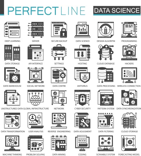 Biochemistry genetics black mini concept icons Vector Image