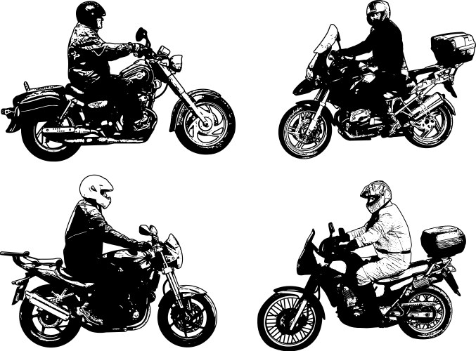 Motorcyclist from gang Royalty Free Vector Image