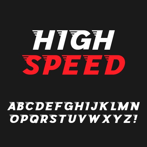 Sport modern alphabet and number fonts racing Vector Image